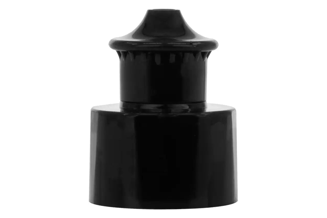24-410 Black Smooth Push Pull Plastic Cap - Citadel Packaging