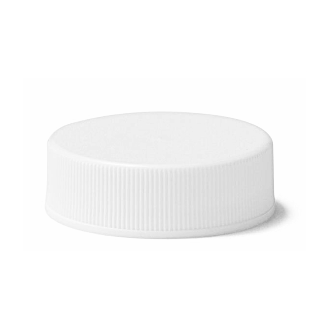 33-400 White Ribbed Plastic Cap (Foam Liner) - Citadel Packaging
