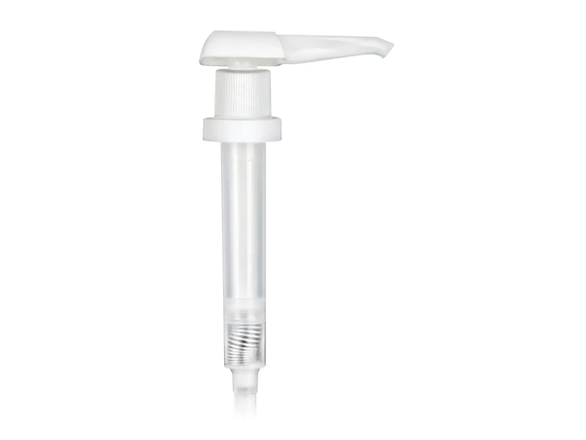 38-400 White Ribbed Lotion Pump lock down Head 11" Dip Tube (Output 30 ...