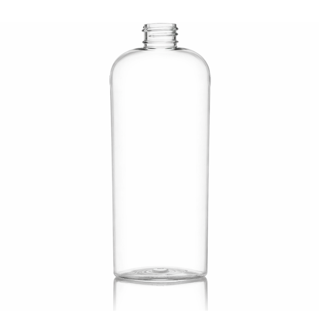 8 oz Clear 24-410 PET Plastic Cosmo Oval Bottle - Citadel Packaging