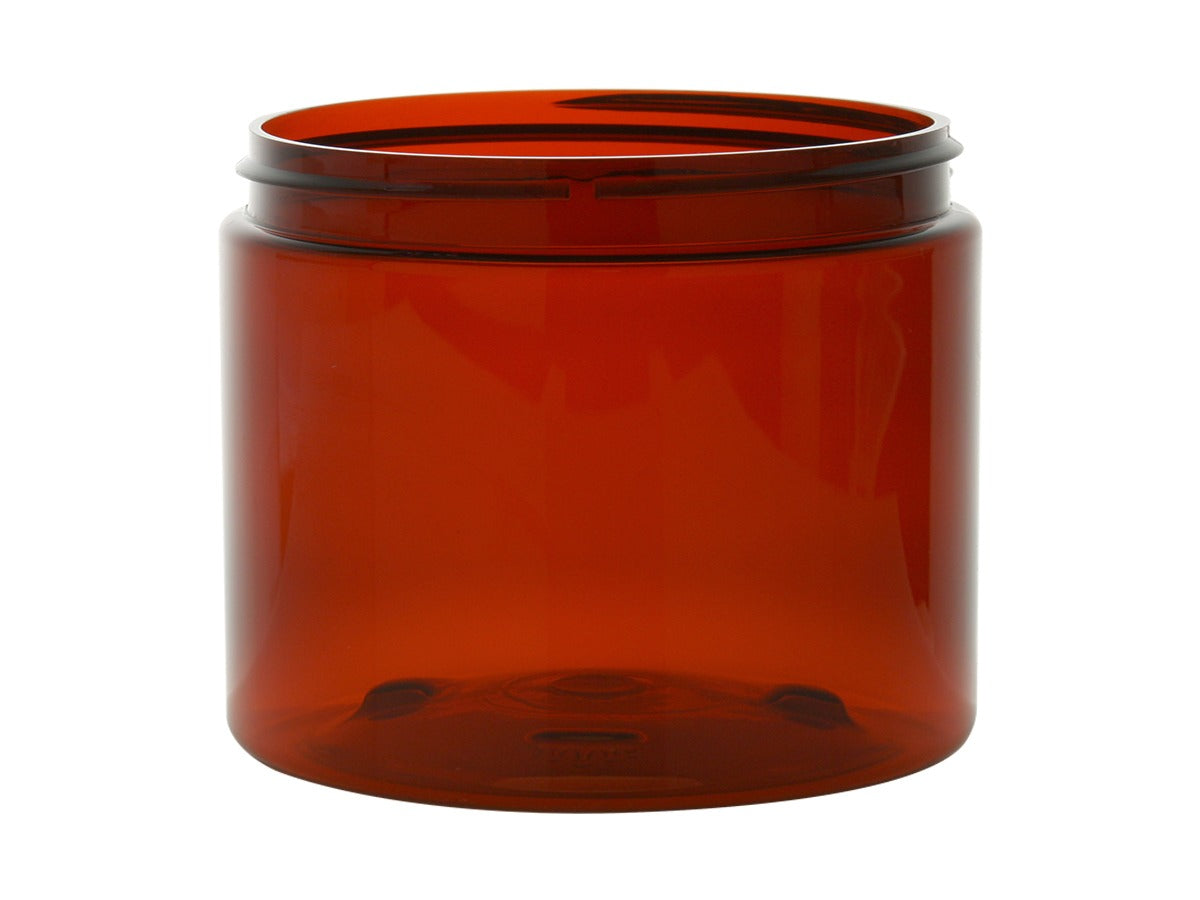 16 oz Straight-Sided Plastic Jar 89-400 Amber PET - Citadel Packaging