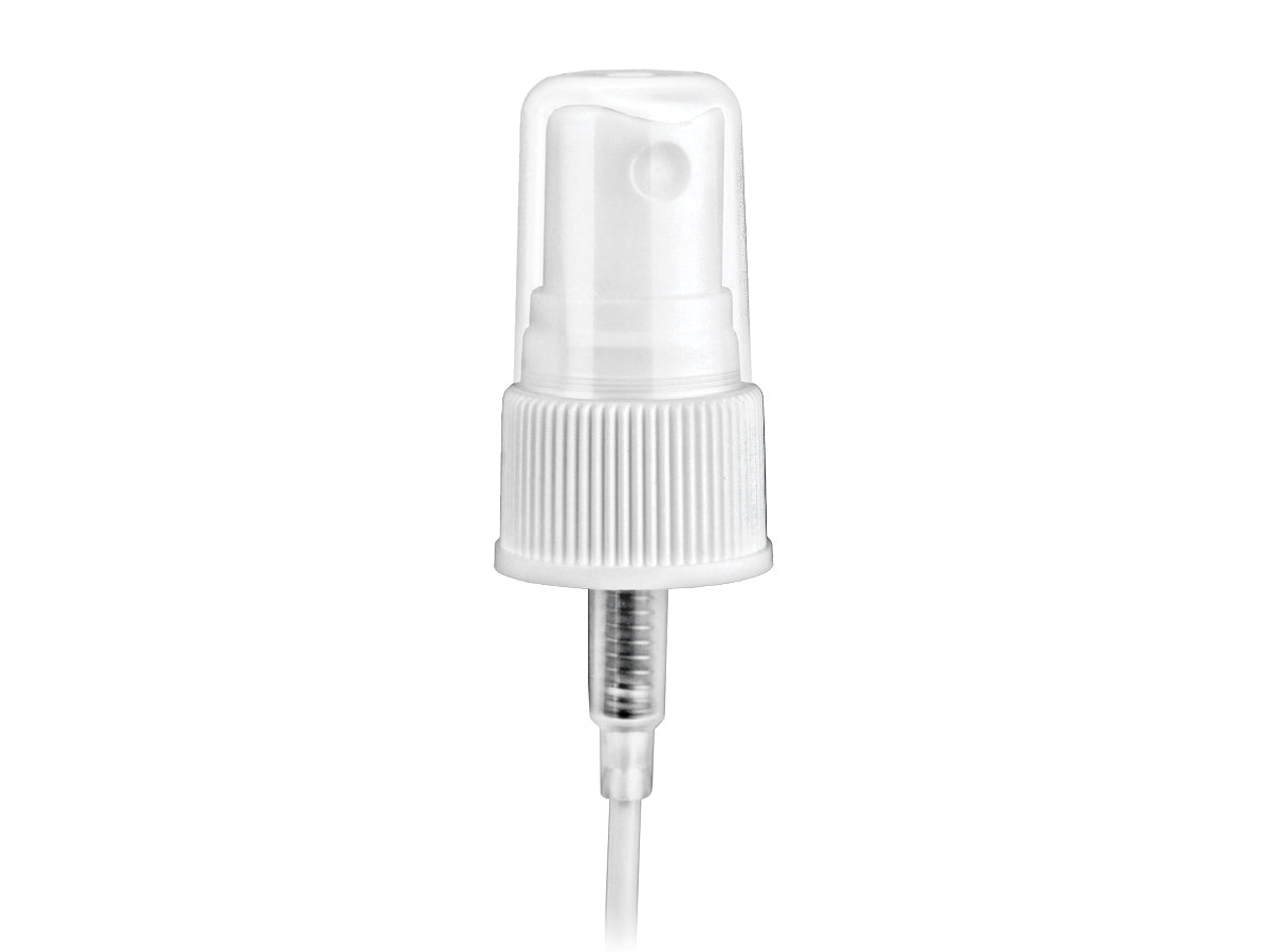 20-410 White Fine Ribbed Fine Mist Sprayer 3.625" Dip Tube (Output 0.1 ...