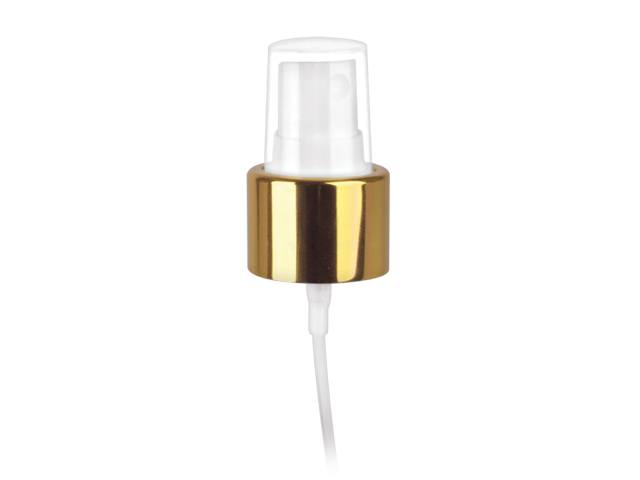 24-410 Smooth Gold/White Metal Shell Fine Mist Sprayer 6.875" Dip Tube ...