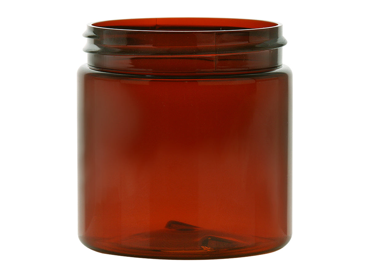 16 oz Straight-Sided Plastic Jar 89-400 Amber PET - Citadel Packaging